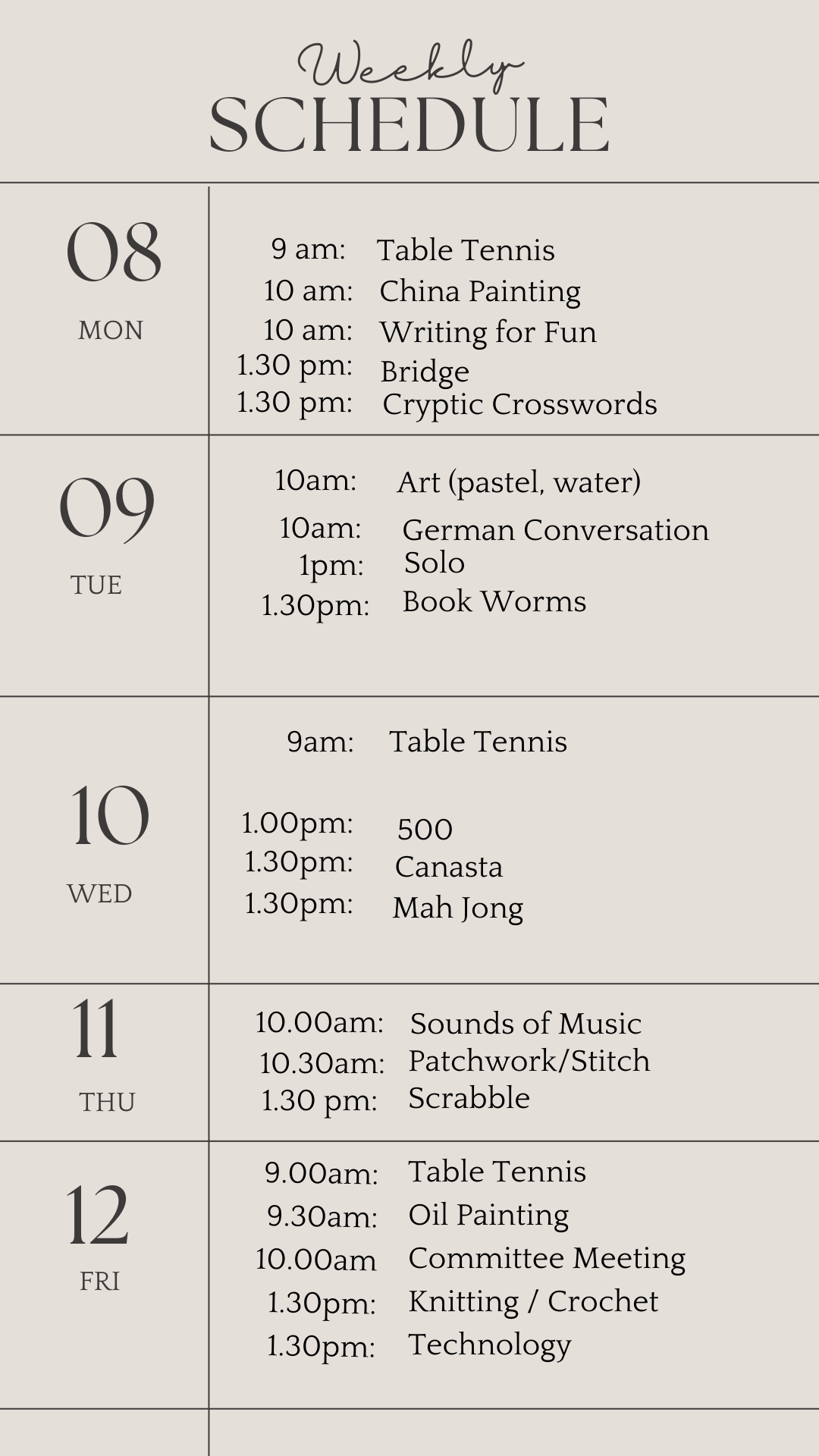 What's On: Week starting July 8th - U3A