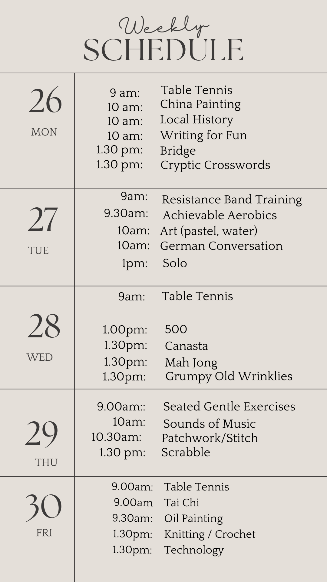 What's On This Week: August 25th - U3A