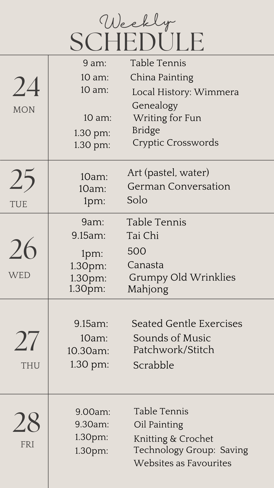 Exciting Horsham U3A Activities for this Week - U3A